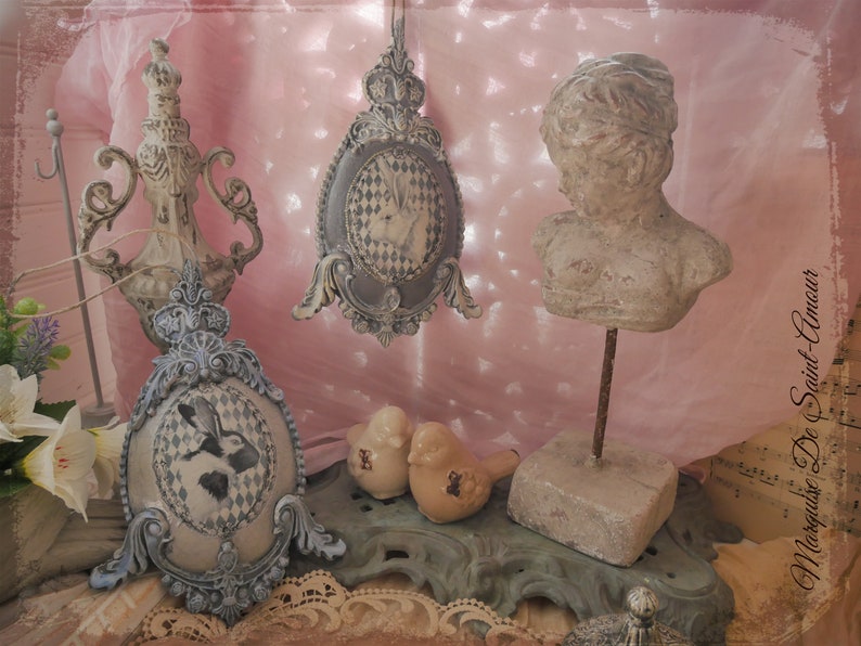 Victorian Style White Rabbit Hanging Decoration, Vintage Shabby-chic ...