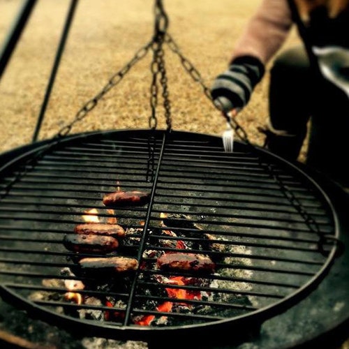 Large Campfire Cooking Hanging Grill for Cooking Tripod - Etsy