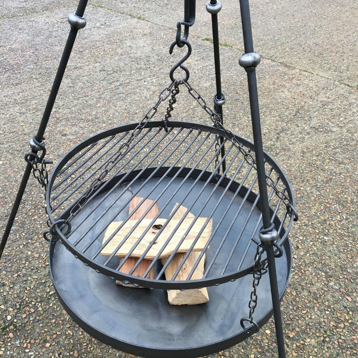 Campfire Cooking Tripod Firepit Set With Grill - Etsy