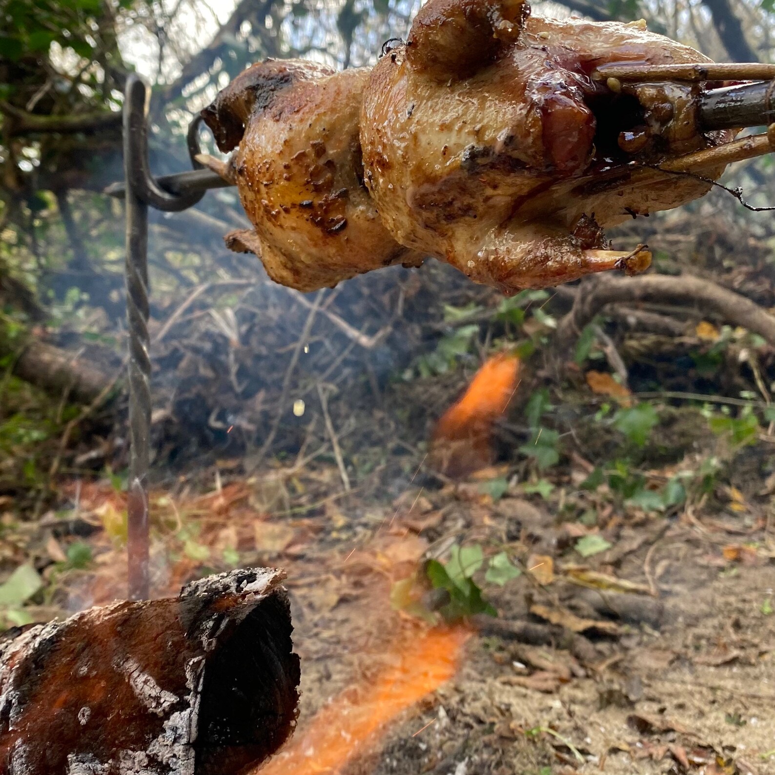 Hand Forged Rotisserie Ground Spit - Etsy