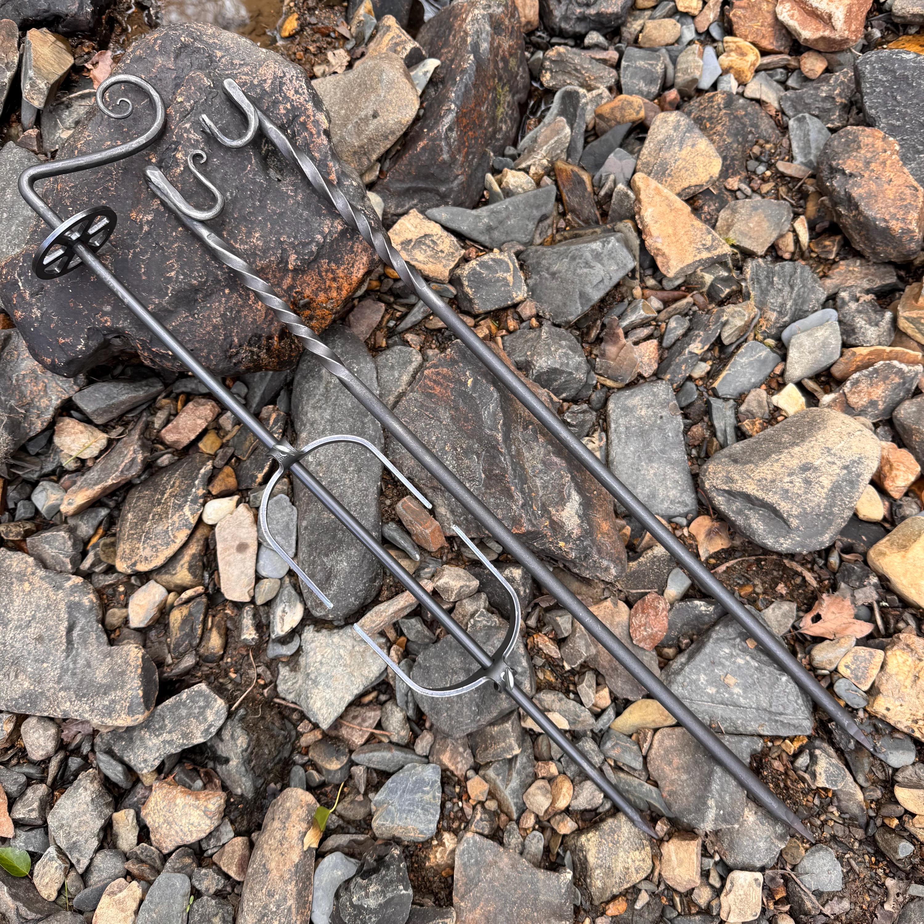 Hand Forged Rotisserie Ground Spit - Etsy