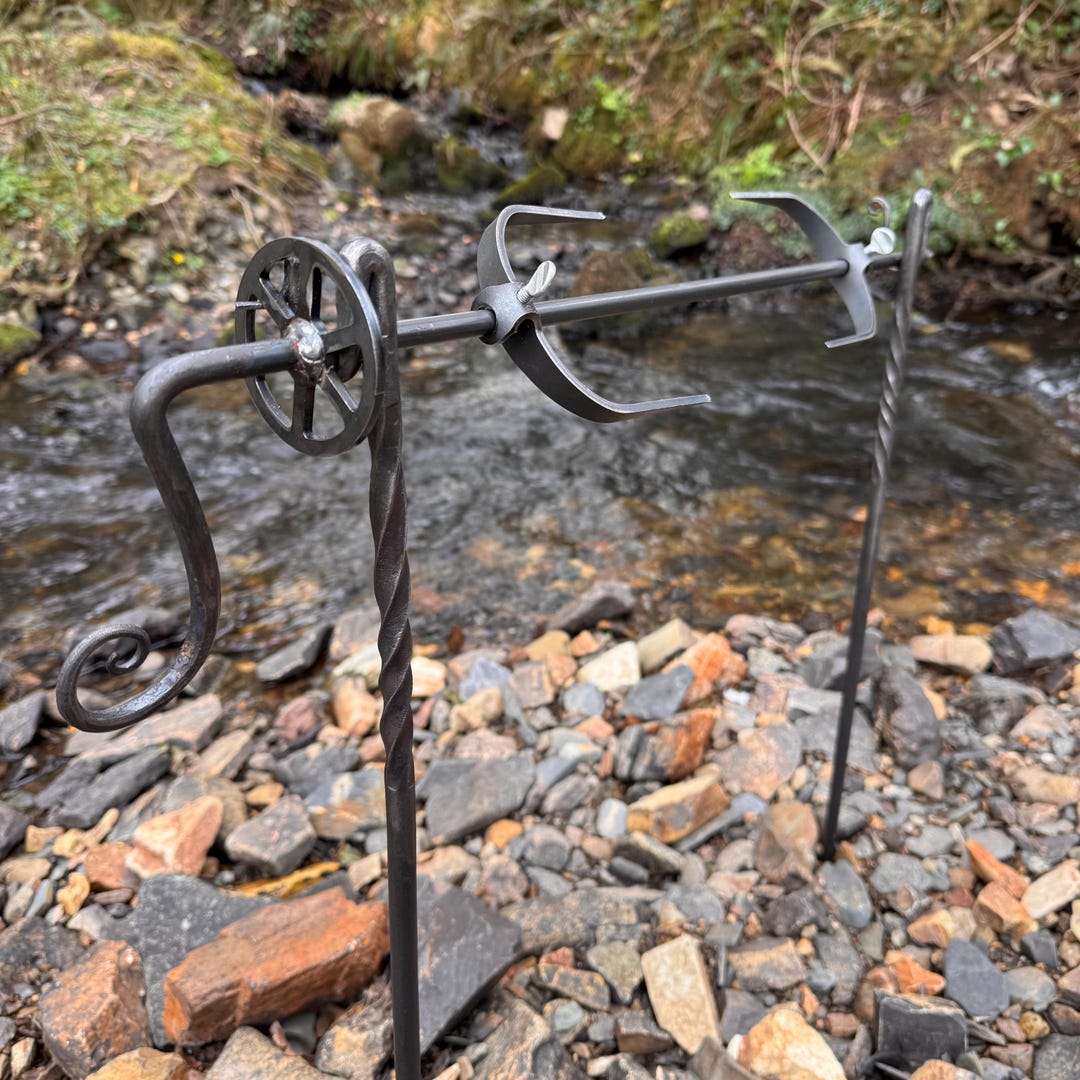 Hand Forged Rotisserie Ground Spit - Etsy