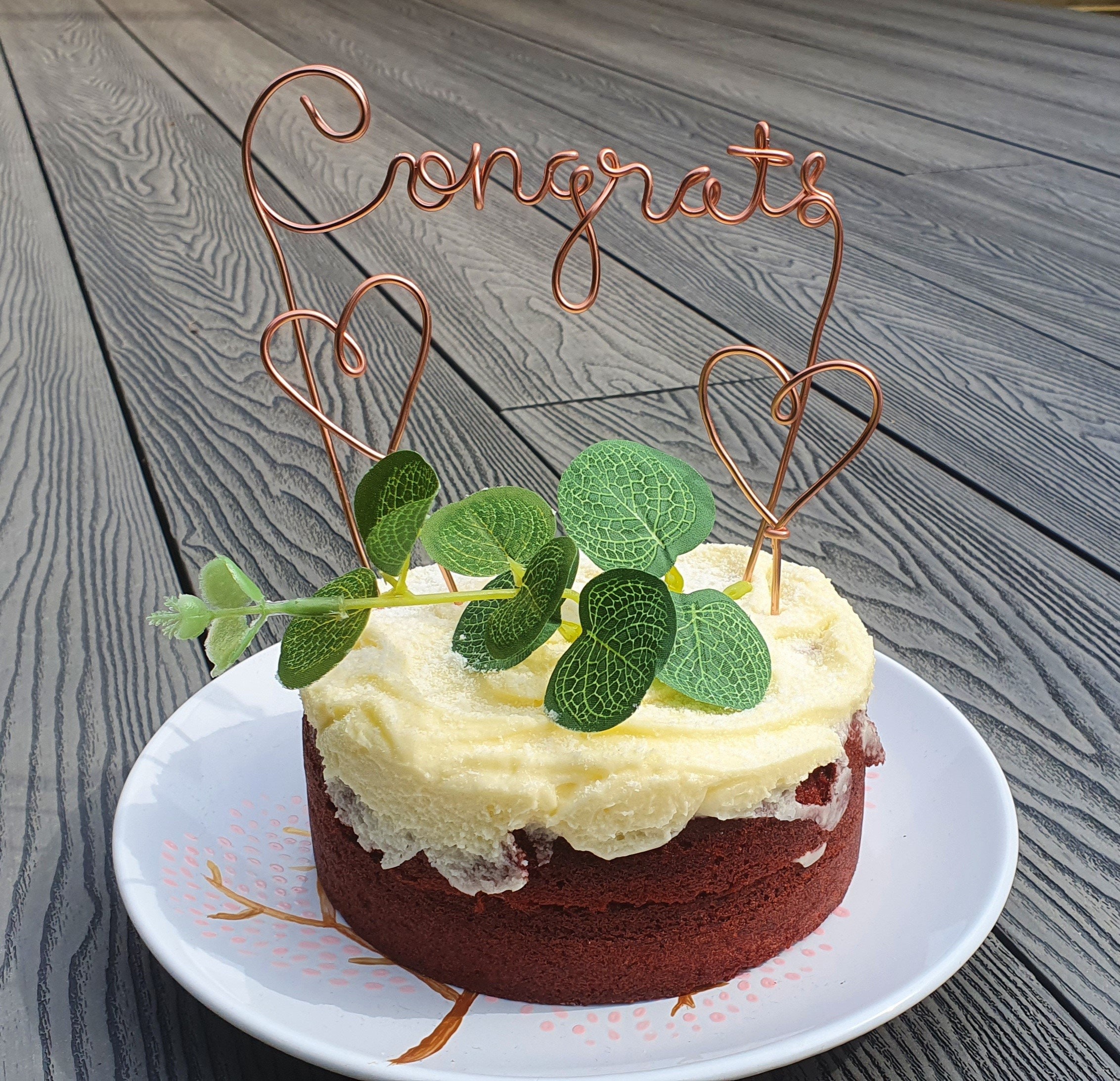 Mini Hearts Wire Toppers for Cupcakes, Valentines, Reusable Custom Cake ...