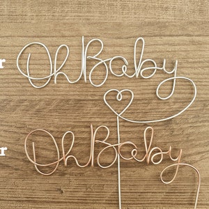 Oh Baby Wire Cake Topper, Baby Shower, Christening, Gender Reveal ...