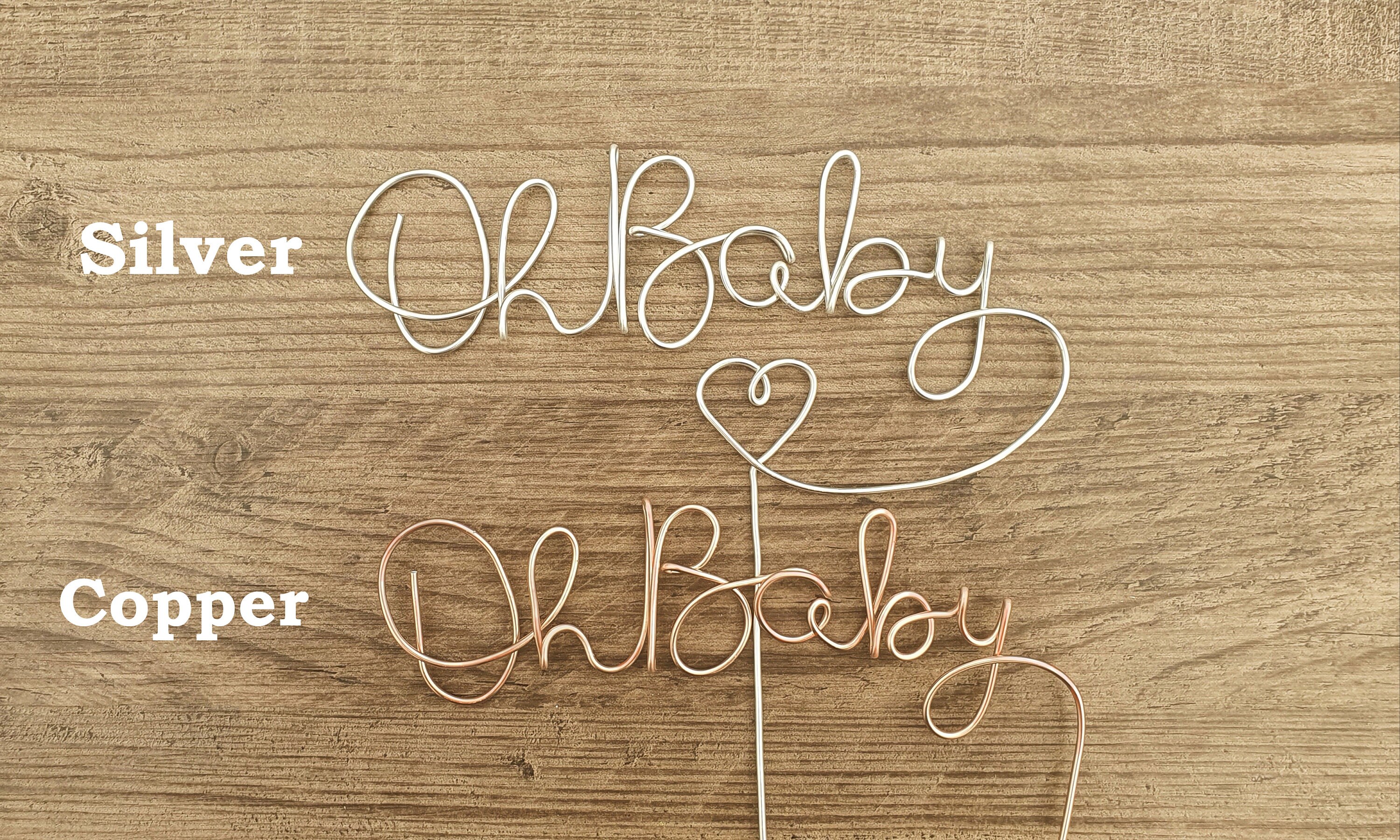Oh Baby Wire Cake Topper, Baby Shower, Christening, Gender Reveal ...