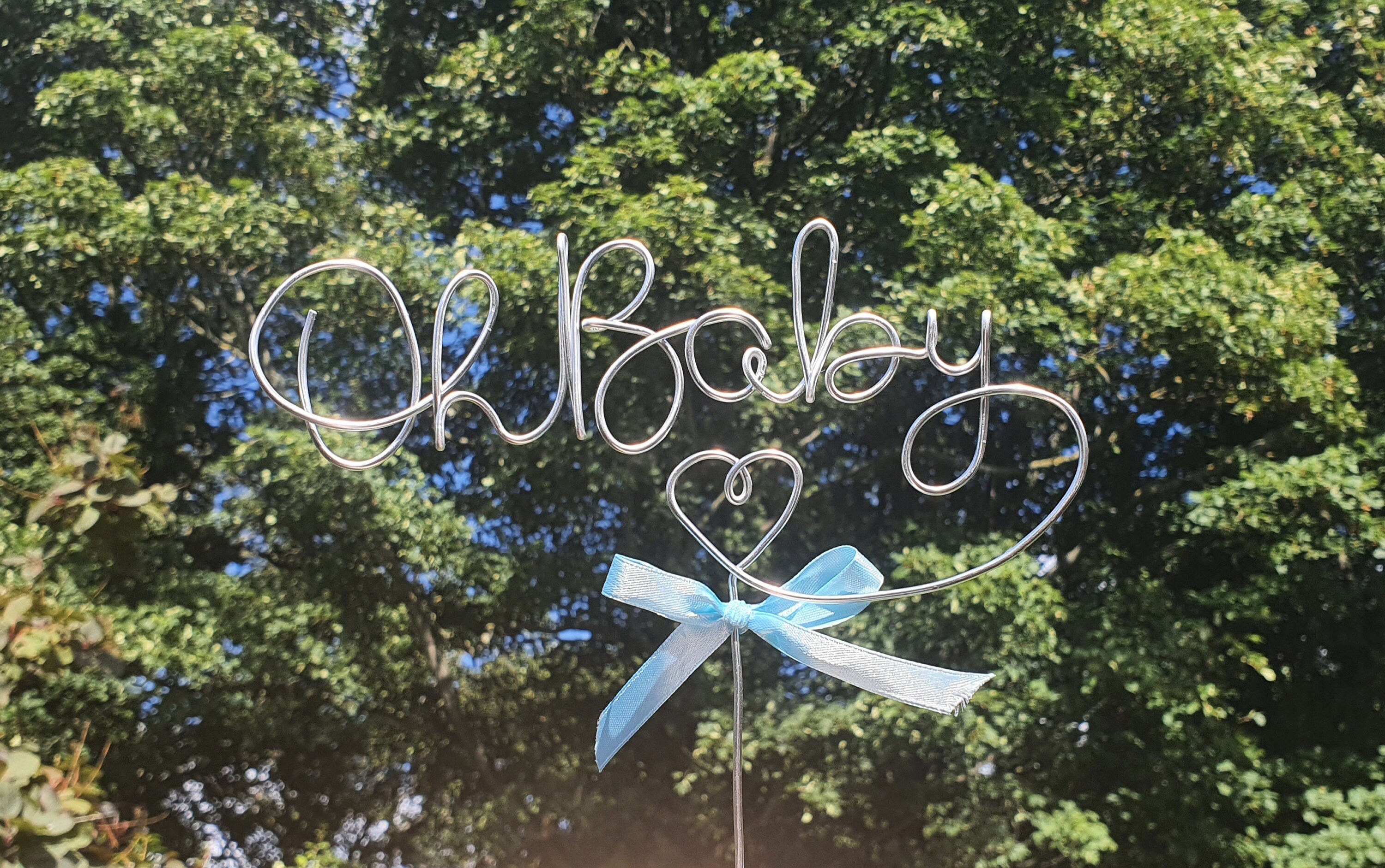 Oh Baby Wire Cake Topper, Baby Shower, Christening, Gender Reveal ...