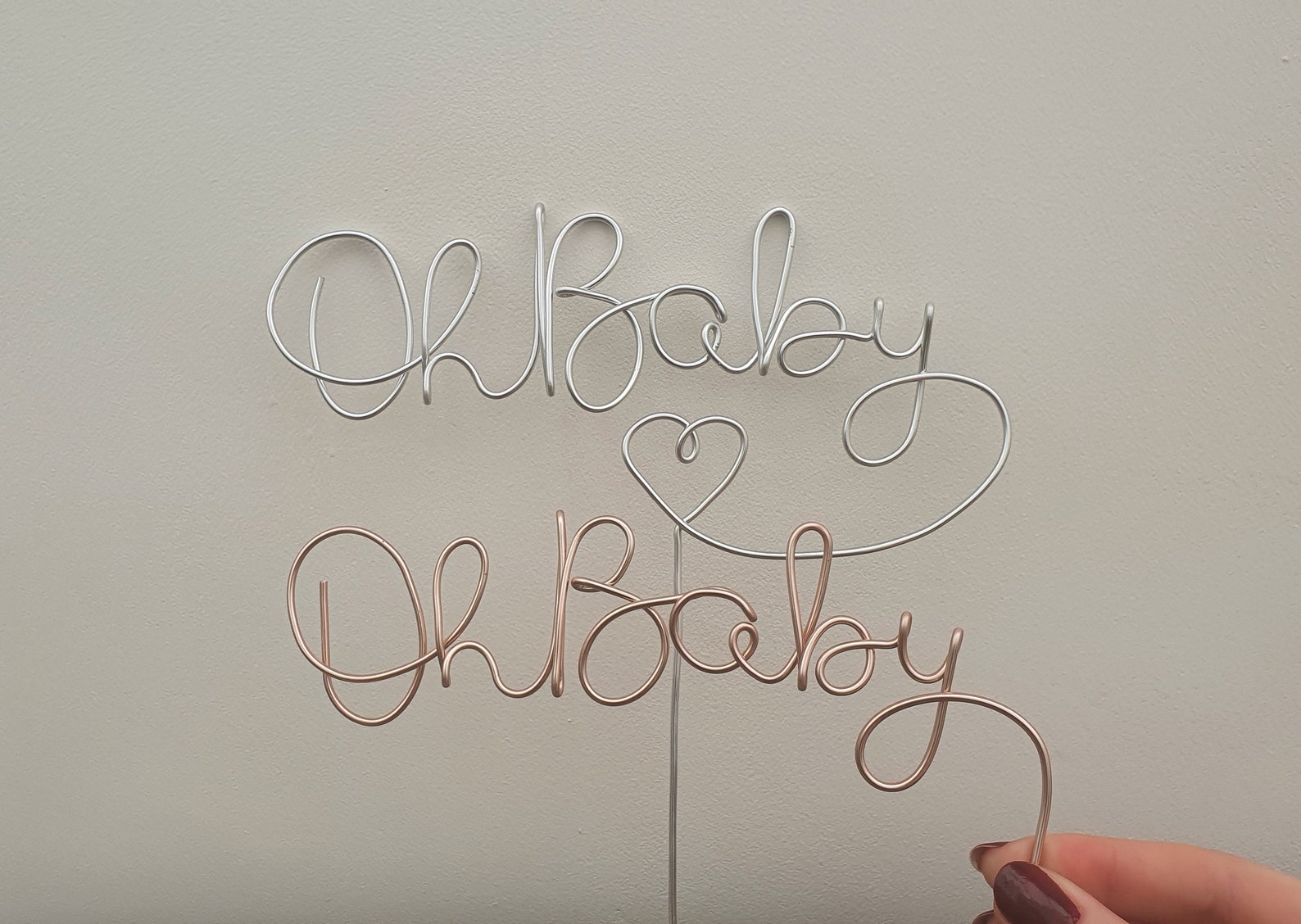 Oh Baby Wire Cake Topper, Baby Shower, Christening, Gender Reveal ...