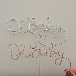 Oh Baby Wire Cake Topper, Baby Shower, Christening, Gender Reveal ...