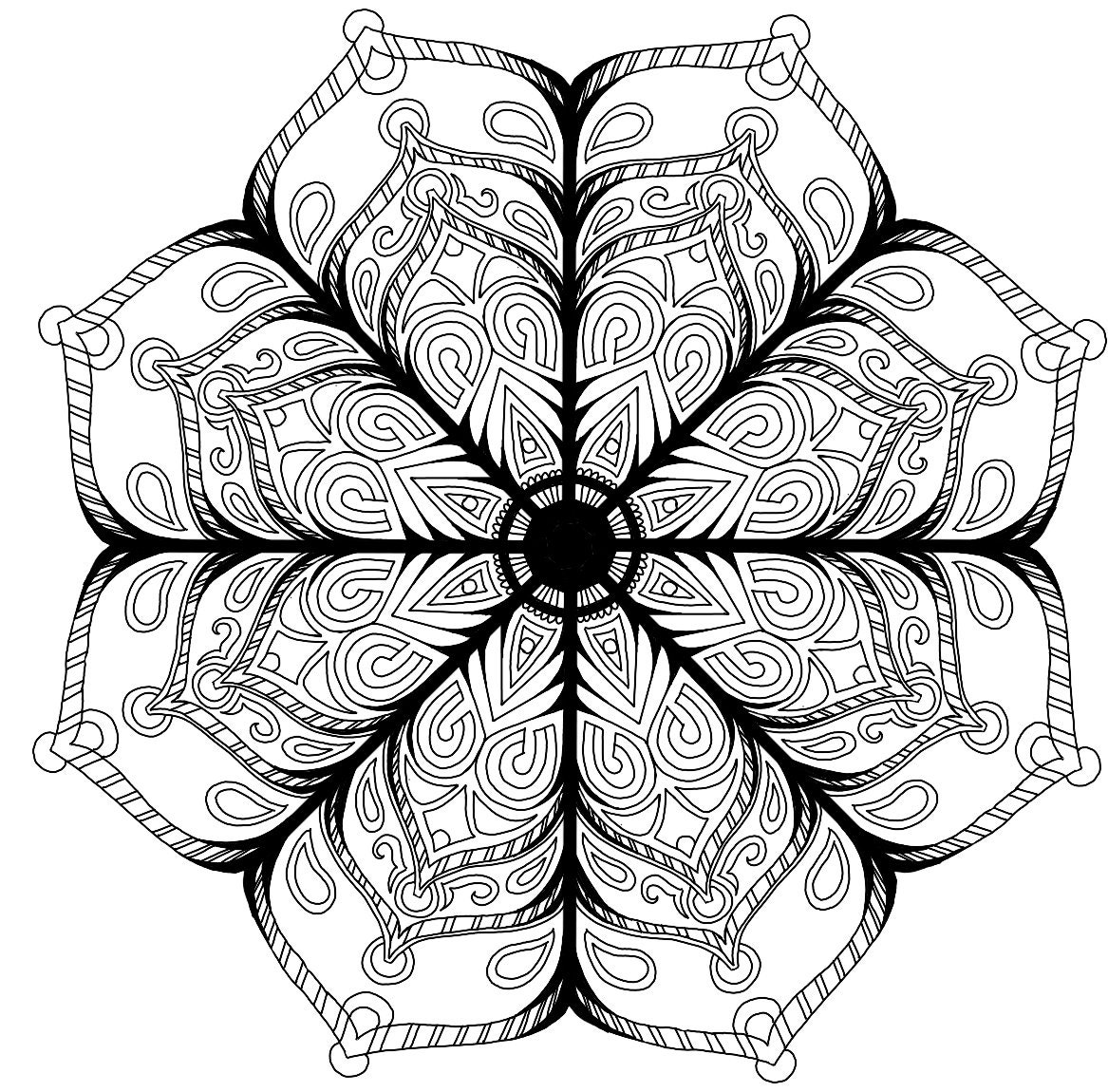 Mandala Coloring Page Money Flower Graphic Digital Art Coloring Book ...