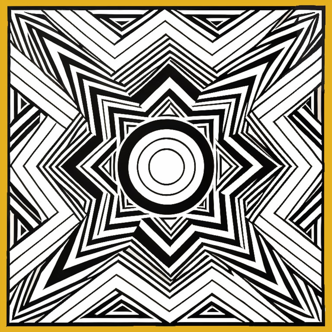 2 Images 4 Files Pop Lines Mandala Artwork and Coloring Page for ...