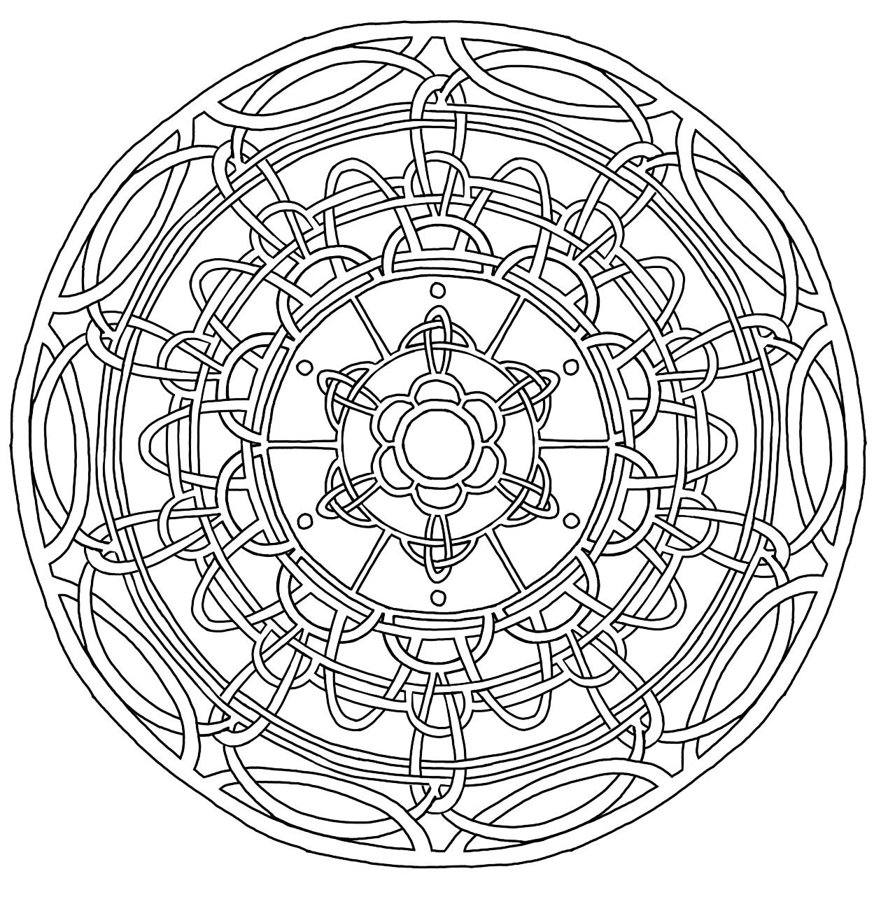 Mandala Coloring Page Learning the Ropes Graphic Digital Art Coloring ...