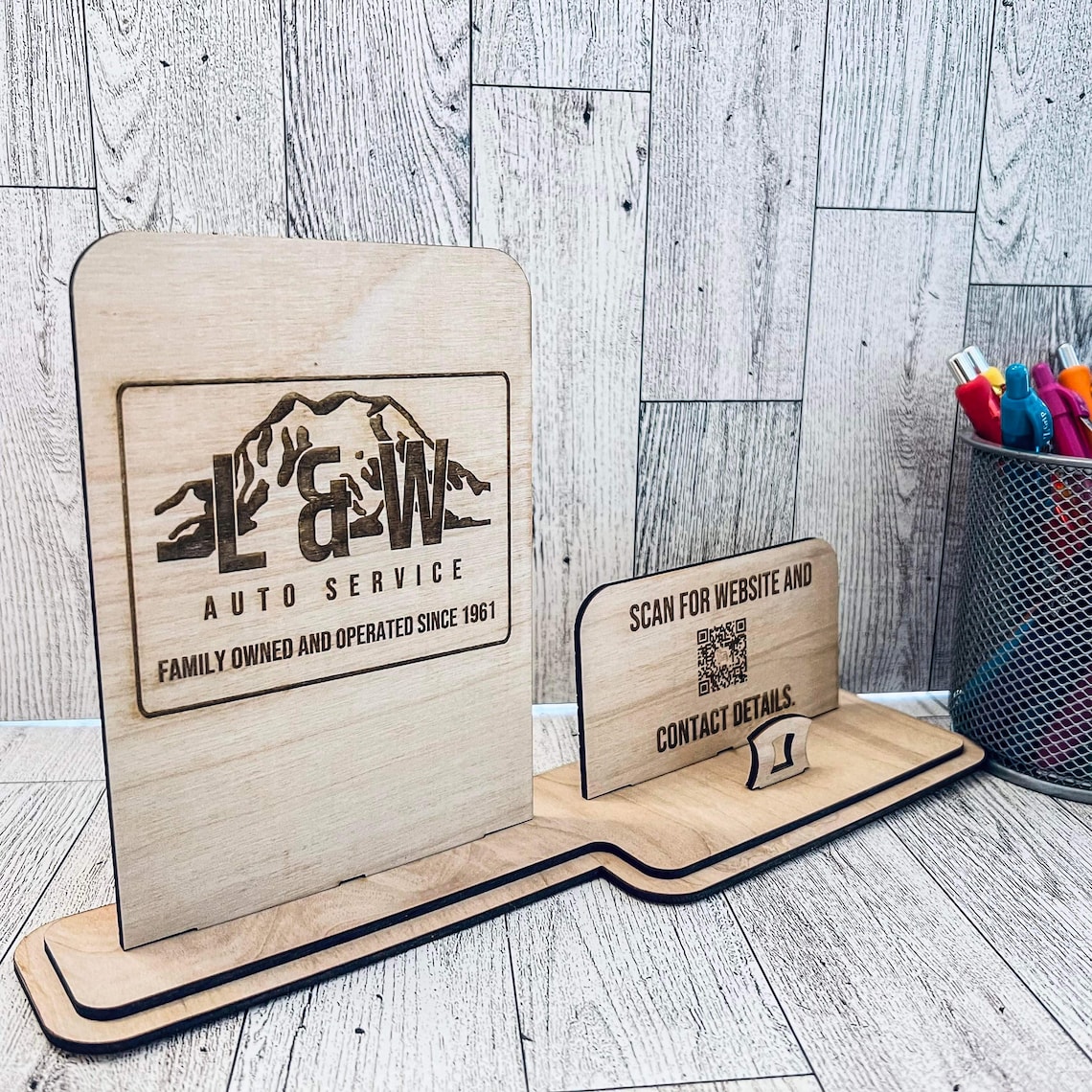 Split Business Card and Services Display SVG Ai Laser Cut | Etsy