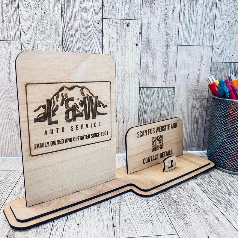 Split Business Card and Services Display SVG + Ai Laser Cut Files ...