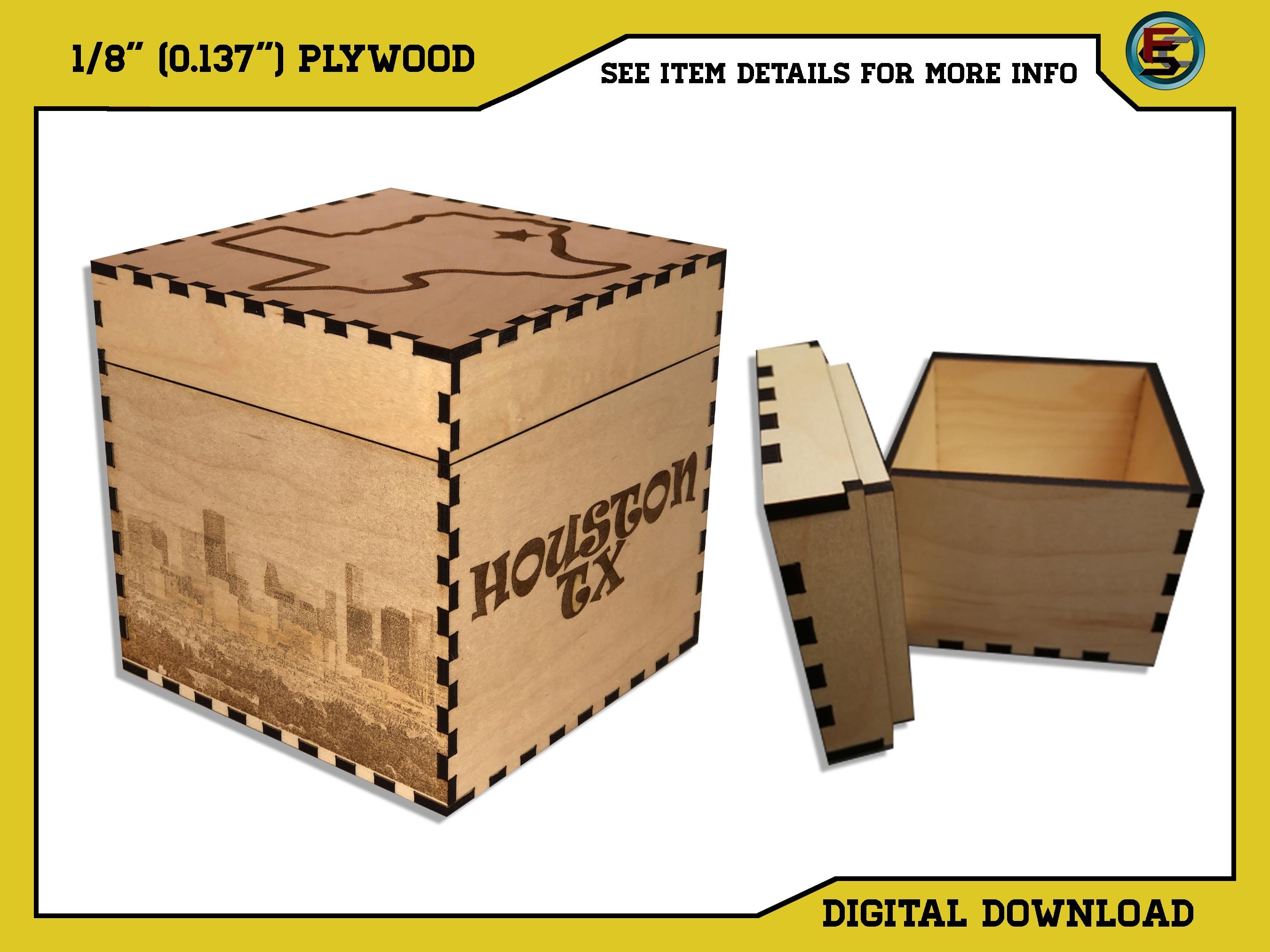 Large Inverted Drop Top Box SVG Ai Laser Cut Files - Etsy