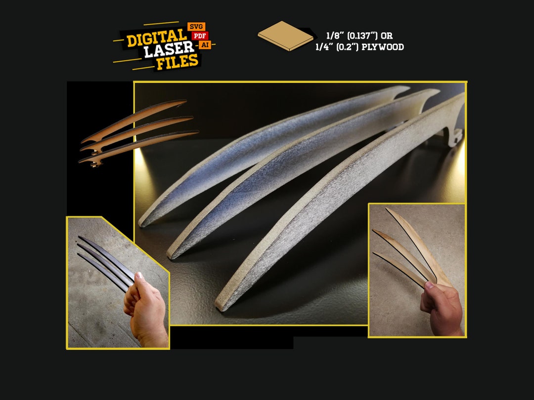 Wolverine Claws SVG + Ai Laser Cut Files -- INSTANT DOWNLOAD - Etsy
