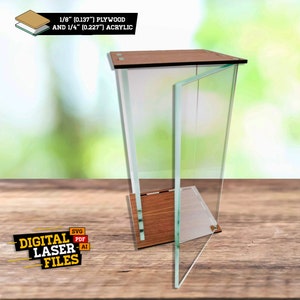Large Acrylic Display Case SVG + Ai Laser Cut Files -- INSTANT DOWNLOAD ...