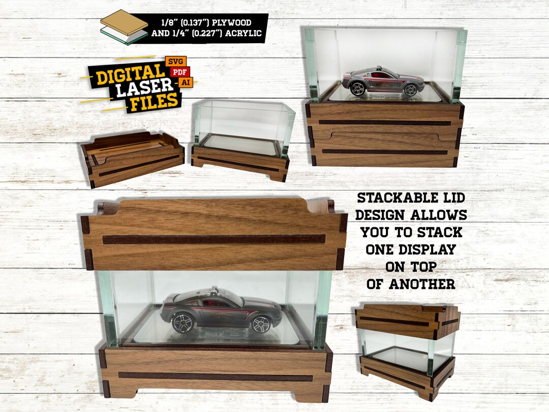 Stackable Hot Wheels Display SVG + Ai Laser Cut Files -- INSTANT ...