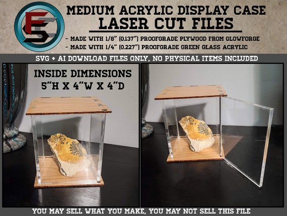 Medium Acrylic Display Case SVG Ai Laser Cut Files - Etsy