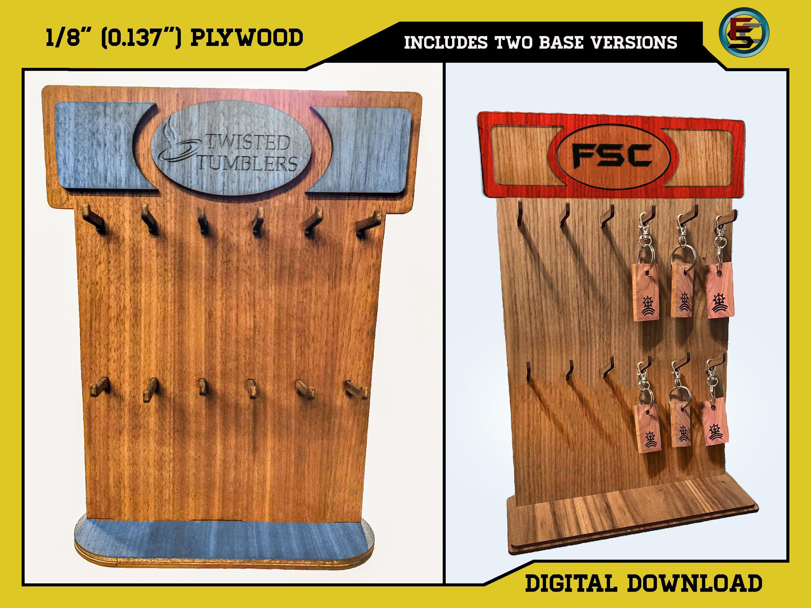 Top Logo Keychain Stand SVG Ai Laser Cut Files INSTANT - Etsy