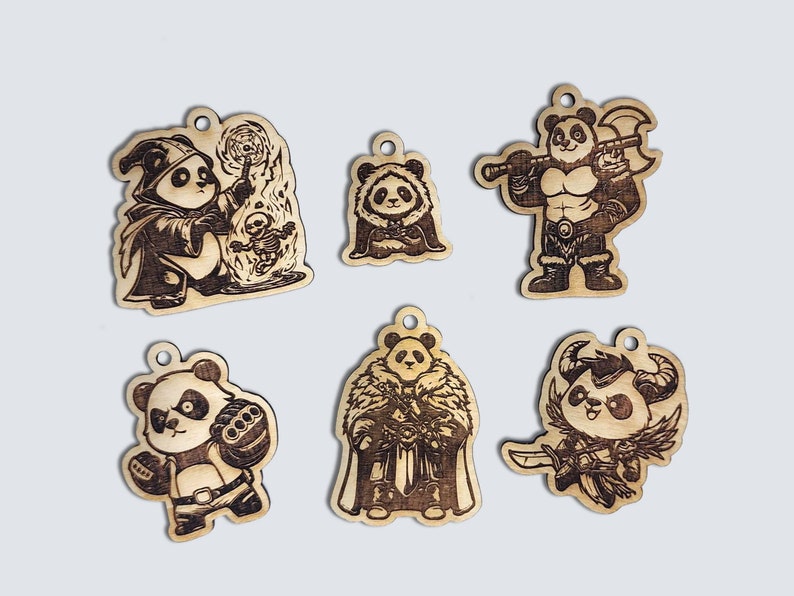 Mighty Pandas Set 4 SVG + Ai Laser Cut Files -- INSTANT DOWNLOAD - Etsy