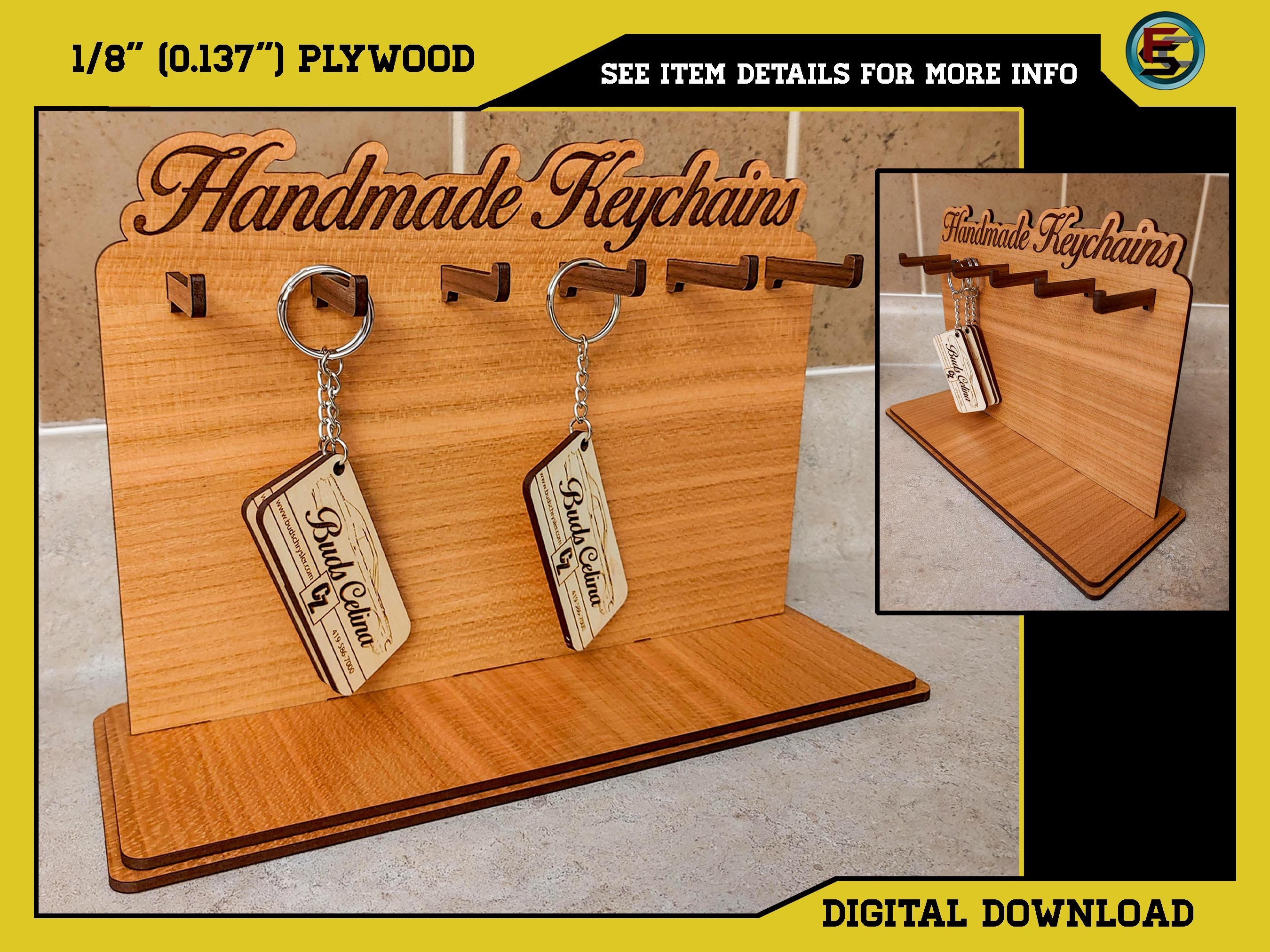 Keychain Stand SVG Ai Laser Cut Files INSTANT DOWNLOAD - Etsy