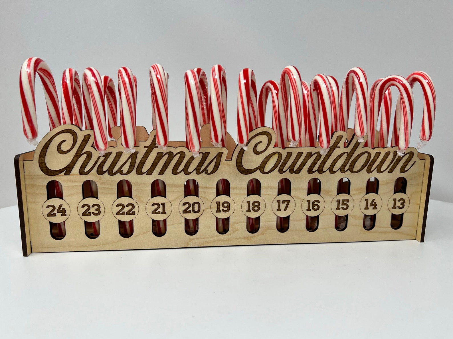 Candy Cane Christmas Countdown SVG + Ai Laser Cut Files -- INSTANT ...