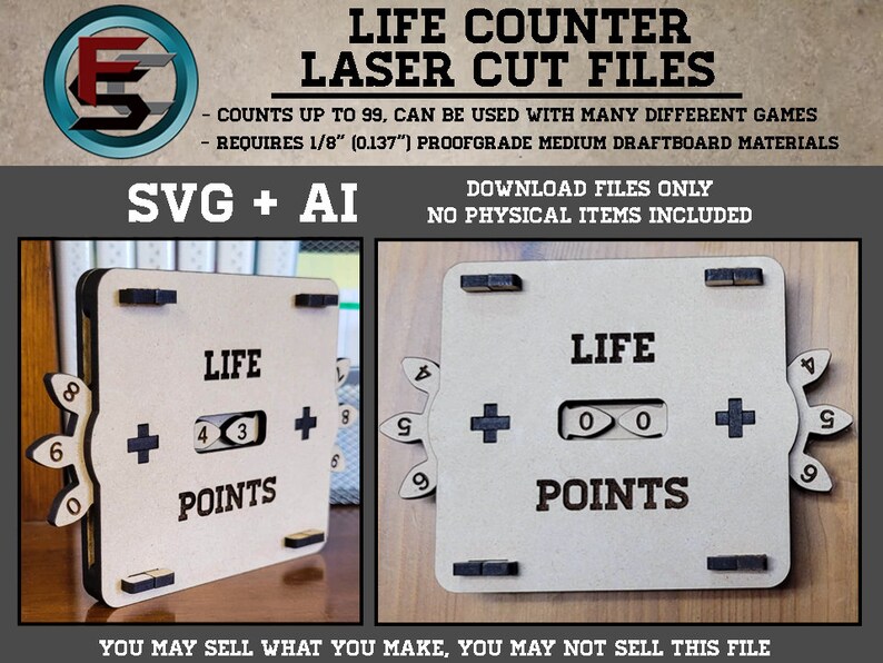 Life Counter SVG Ai Laser Cut Files INSTANT DOWNLOAD - Etsy Singapore
