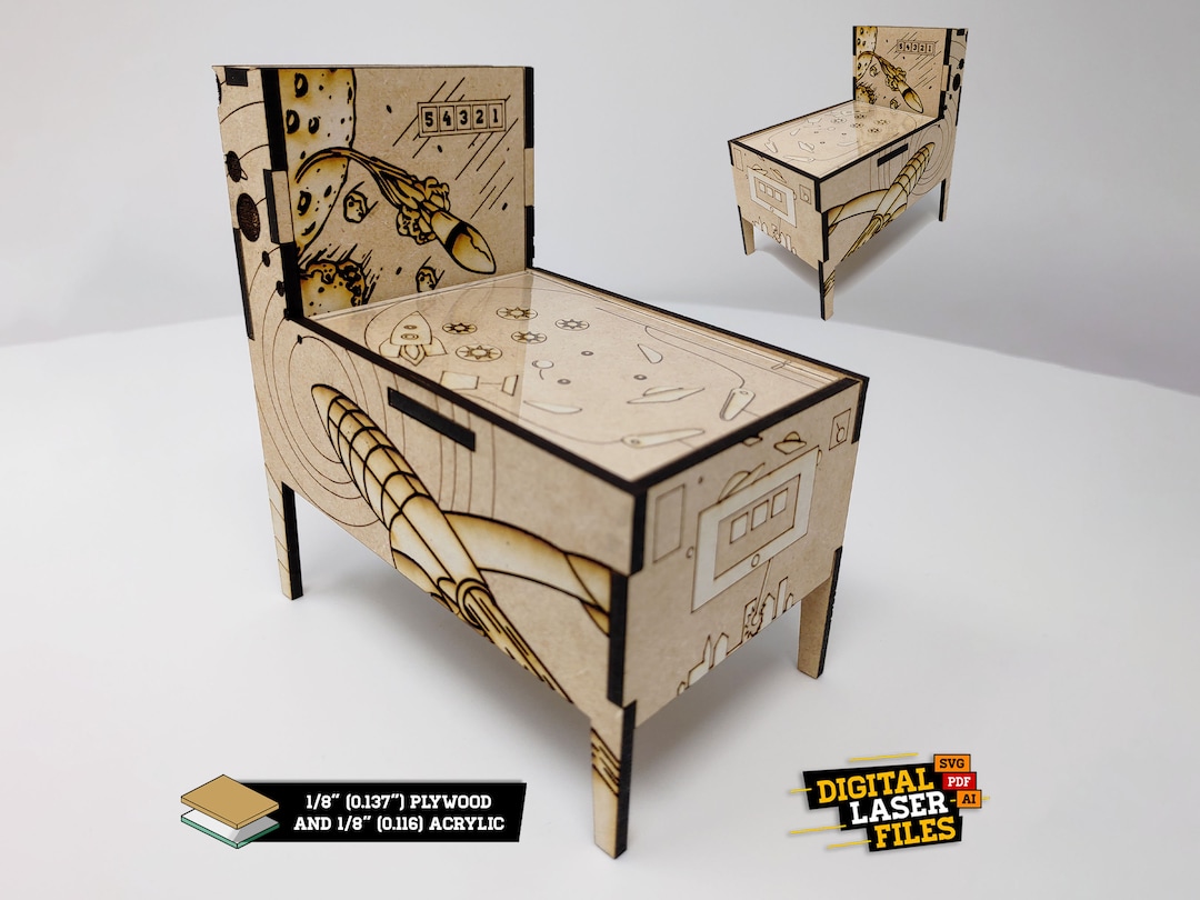 Pinball Machine SVG + Ai Laser Cut Files -- INSTANT DOWNLOAD - Etsy