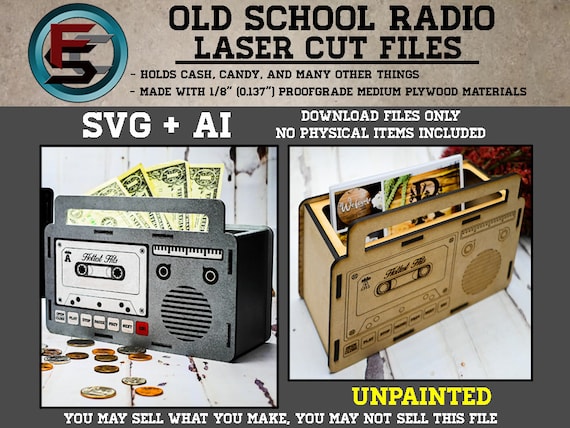 Old School Radio SVG Ai Laser Cut Files INSTANT DOWNLOAD - Etsy Australia