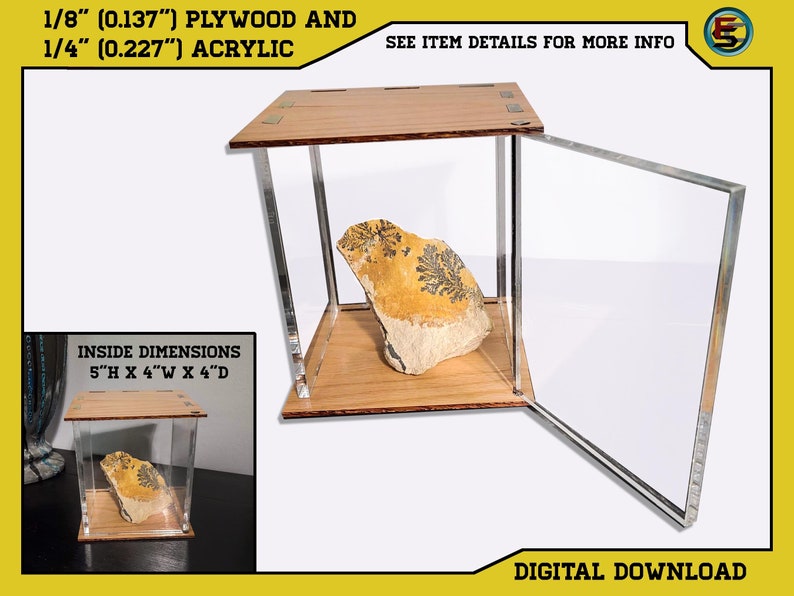 Medium Acrylic Display Case SVG Ai Laser Cut Files - Etsy