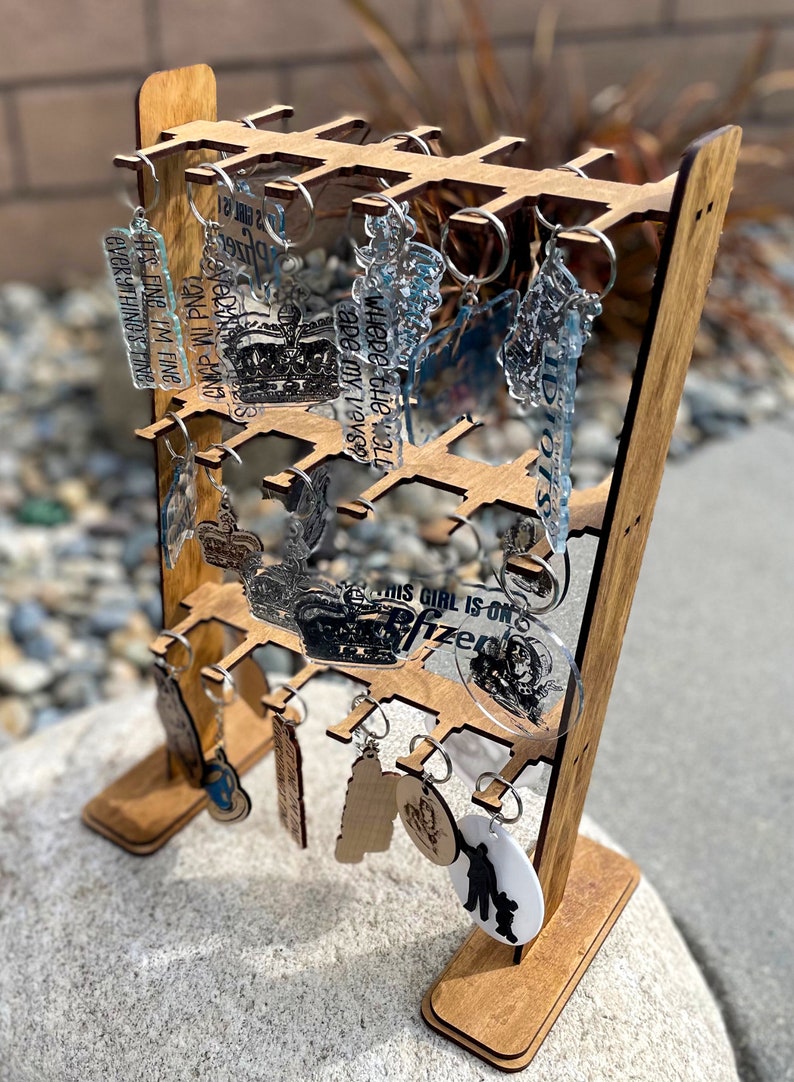 3 Tier Keychain Stand SVG Ai Laser Cut Files INSTANT | Etsy