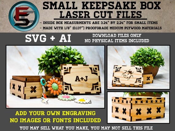 Small Keepsake Box SVG Ai Laser Cut Files INSTANT | Etsy