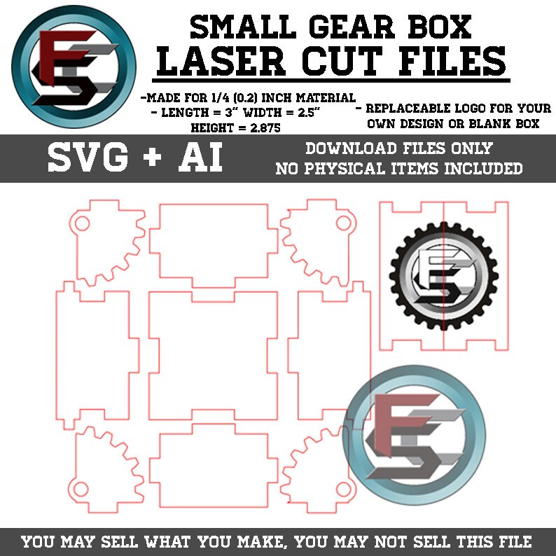 Small Gear Box SVG Ai Laser Cut Files INSTANT DOWNLOAD | Etsy Australia