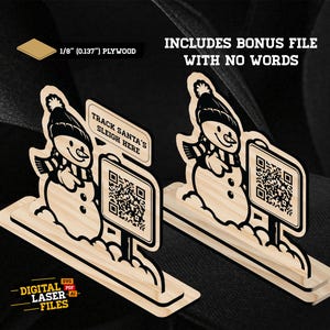 Snowman - Santa Tracker Display SVG + Ai Laser Cut Files -- INSTANT ...