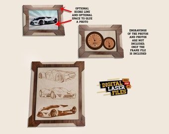 Laser Cut Forest Photo Frame: 3D Engraved SVG, PNG, XCS Files (digital ...