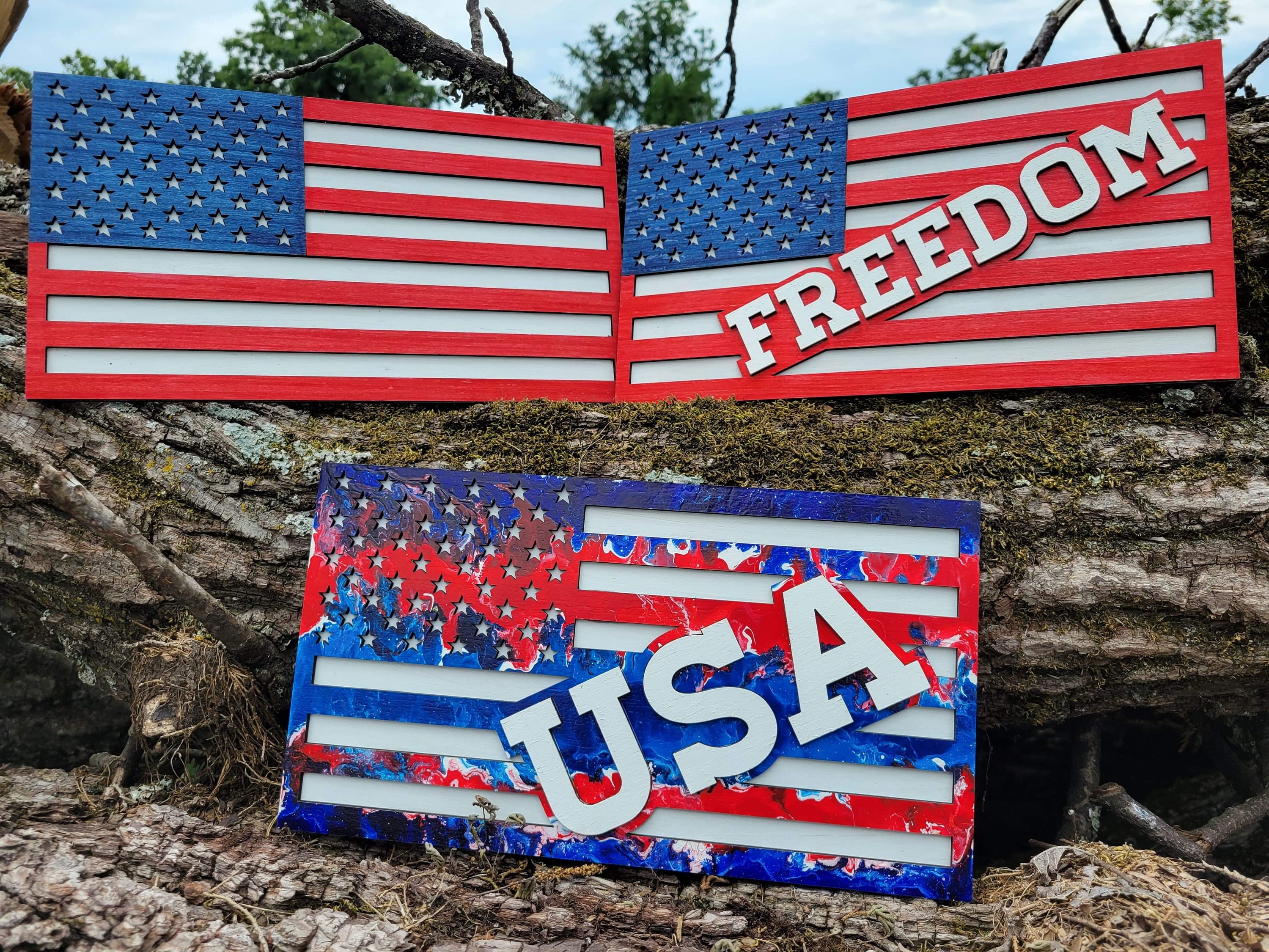 Layered Flags 3 Pack SVG + Ai Laser Cut Files -- INSTANT DOWNLOAD - Etsy