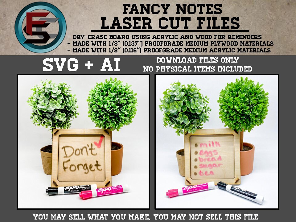 Fancy Notes SVG Ai Laser Cut Files INSTANT DOWNLOAD | Etsy