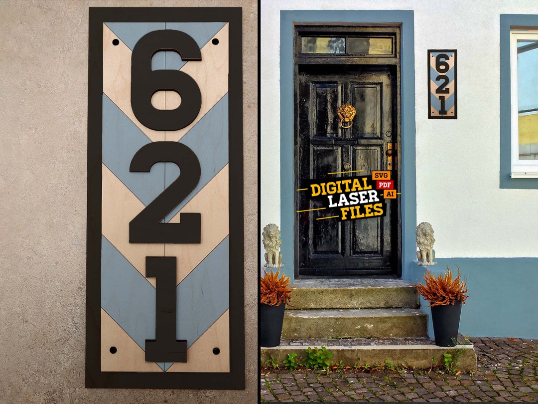 Vertical Address Sign Svg + Ai Laser Cut Files -- INSTANT DOWNLOAD - Etsy