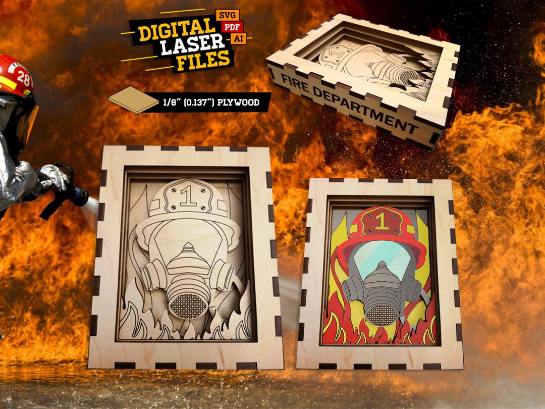 Fire Department Box SVG + Ai Laser Cut Files -- INSTANT DOWNLOAD - Etsy