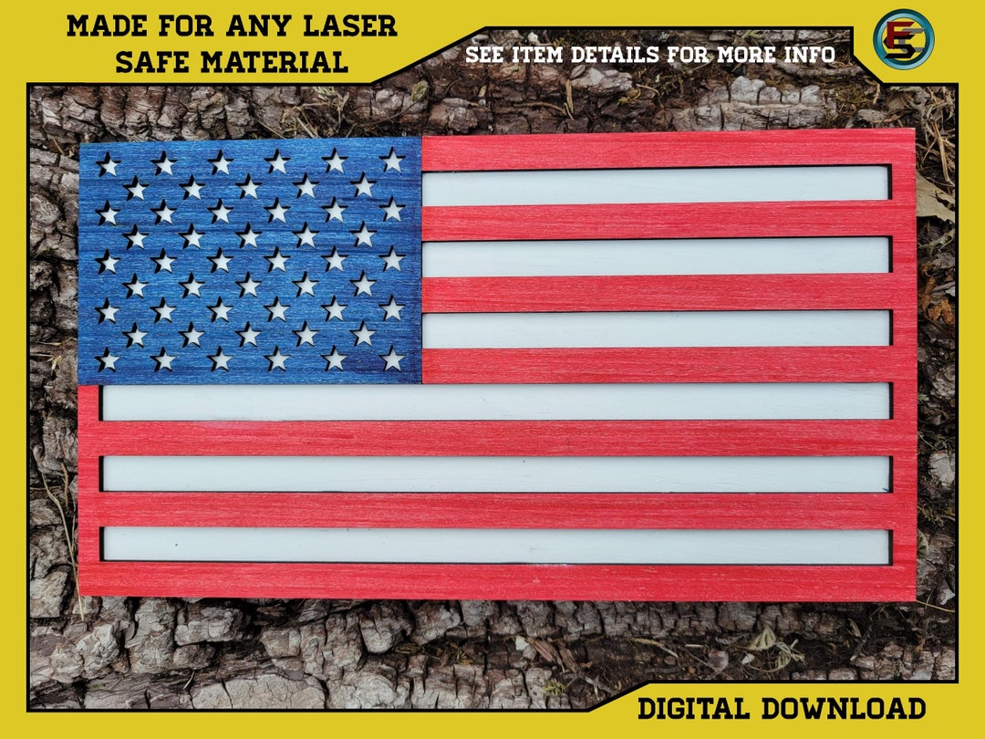 Layered American Flag SVG Ai Laser Cut Files INSTANT - Etsy