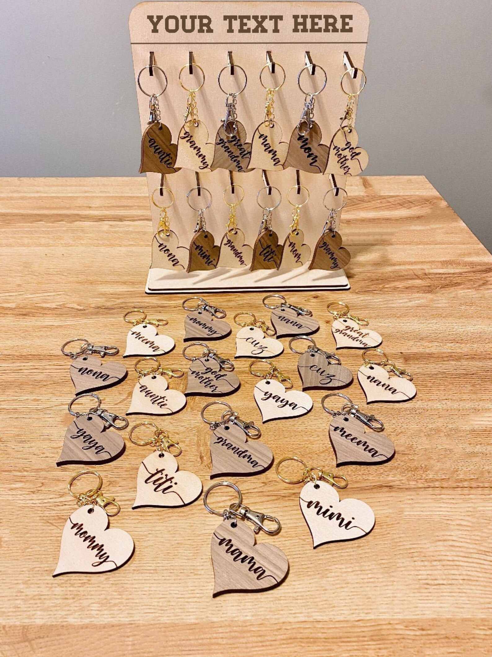 Double Keychain Stand SVG Ai Laser Cut Files INSTANT - Etsy Australia