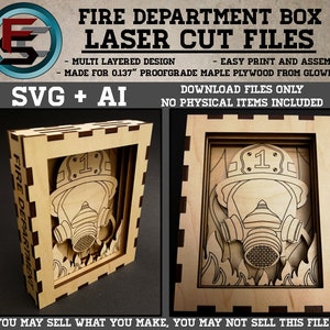 Fire Department Box SVG + Ai Laser Cut Files -- INSTANT DOWNLOAD - Etsy