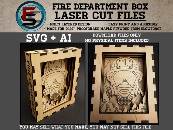 Fire Department Box SVG Ai Laser Cut Files INSTANT | Etsy UK