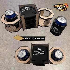 Drink and Sleeve Caddy SVG + Ai Laser Cut Files -- INSTANT DOWNLOAD - Etsy