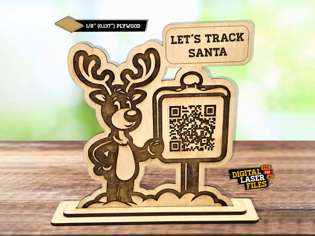 Reindeer - Santa Tracker Display SVG + Ai Laser Cut Files -- INSTANT ...