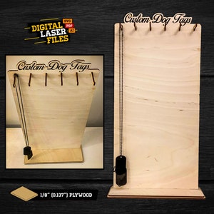 Dog Tags Necklace Stand SVG + Ai Laser Cut Files -- INSTANT DOWNLOAD - Etsy