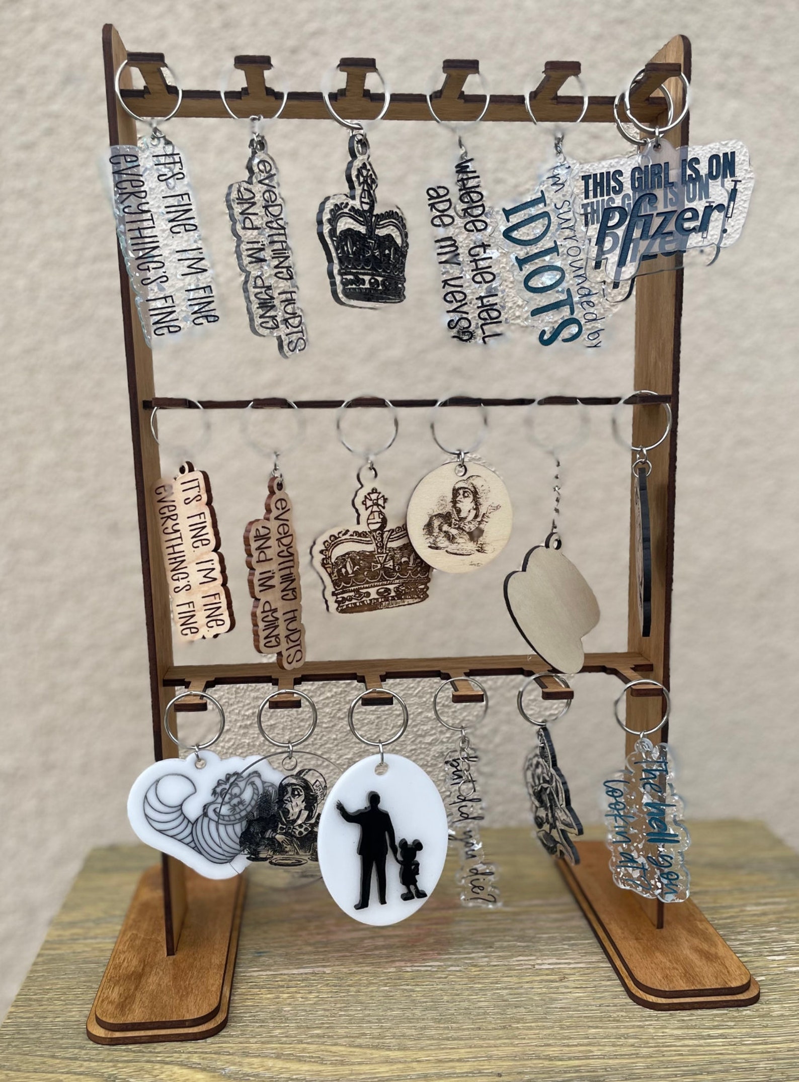 3 Tier Keychain Stand SVG Ai Laser Cut Files INSTANT - Etsy