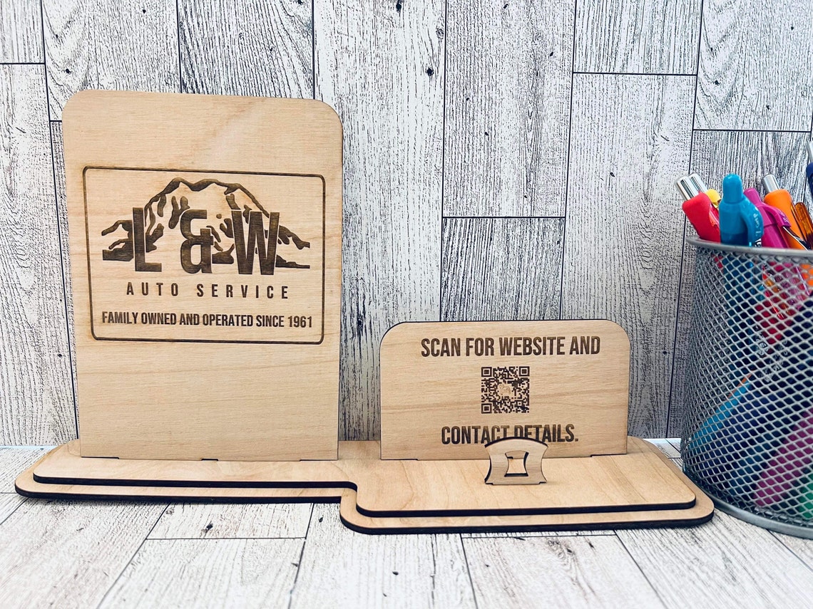 Split Business Card and Services Display SVG Ai Laser Cut | Etsy