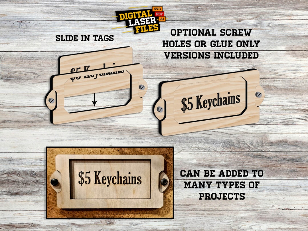 Slide in Price Tags SVG + Ai Laser Cut Files -- INSTANT DOWNLOAD - Etsy
