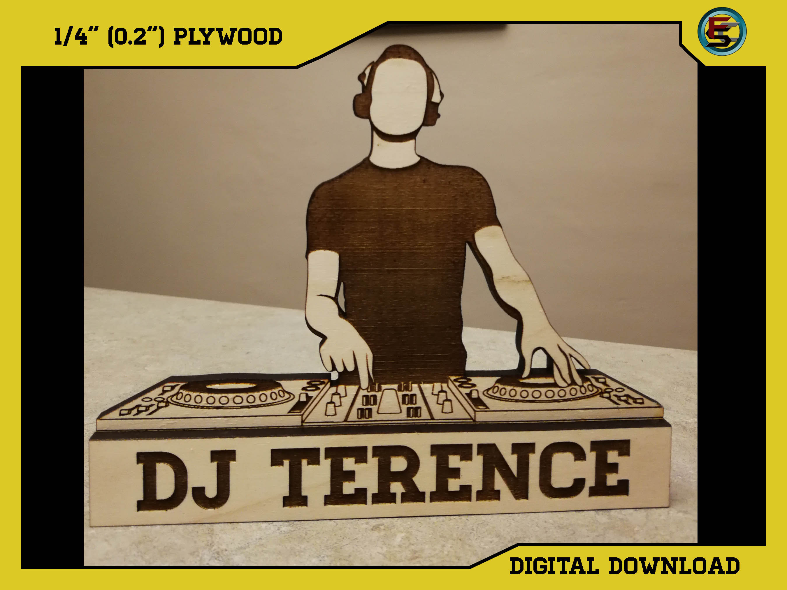 Dj Name Plate SVG + Ai Laser Cut Files -- INSTANT DOWNLOAD - Etsy Australia
